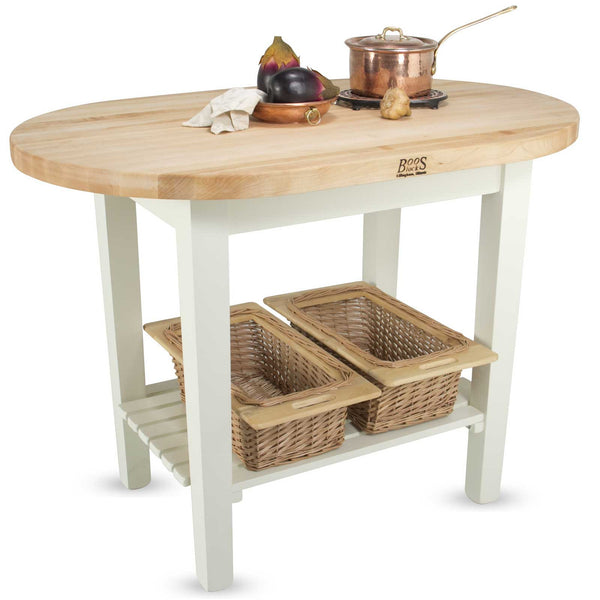 John Boos Maple 48" x 30" x 1 1/2" Elliptical C-Table - Bertrand Block